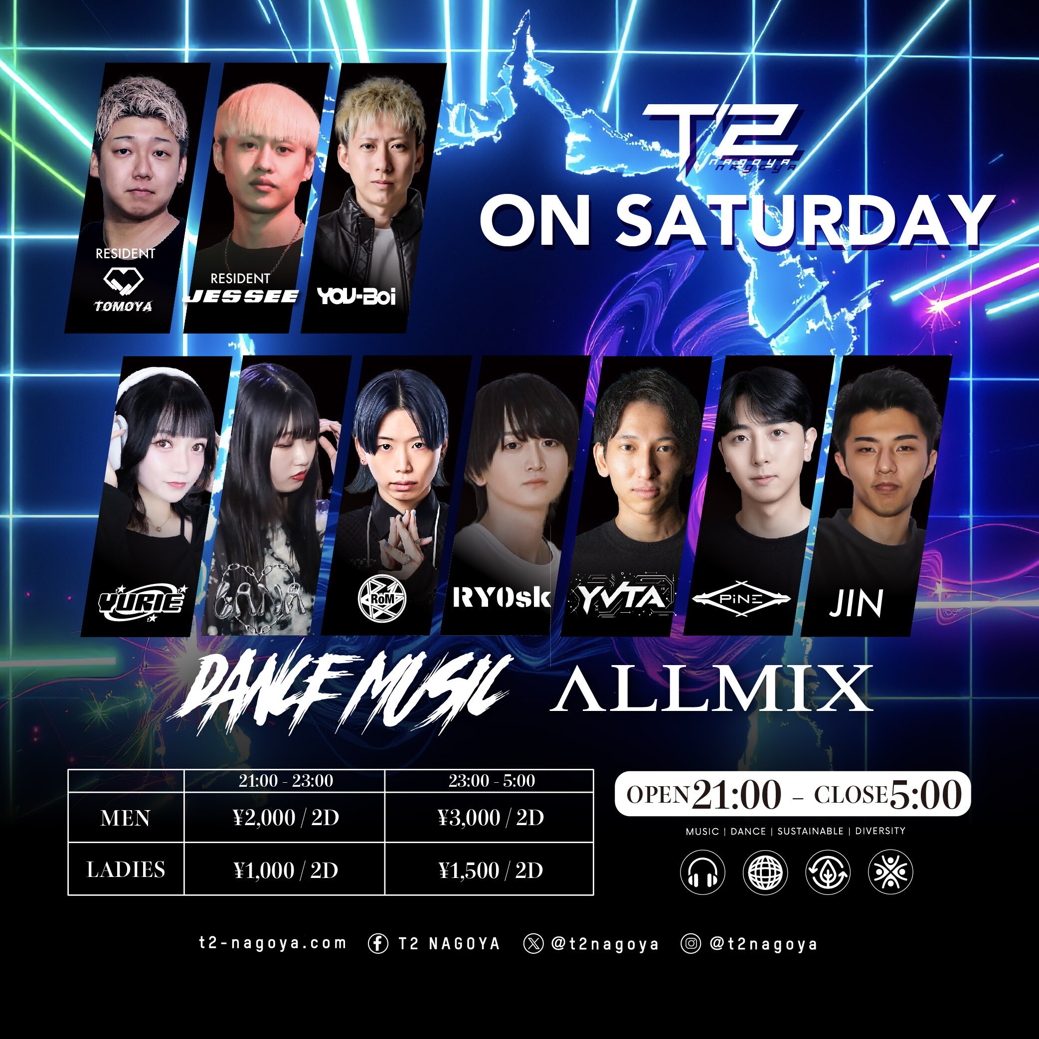 iFLYER: 1F ALL MIX PARTY @ T2 NAGOYA, 愛知県